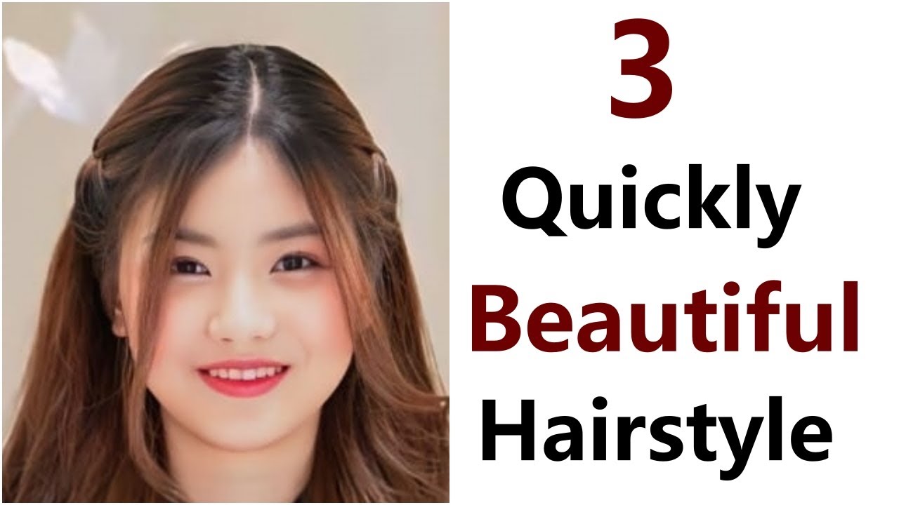 3 Beautiful hairstyle for short hairs - simple Front hairstyle | Easy ...