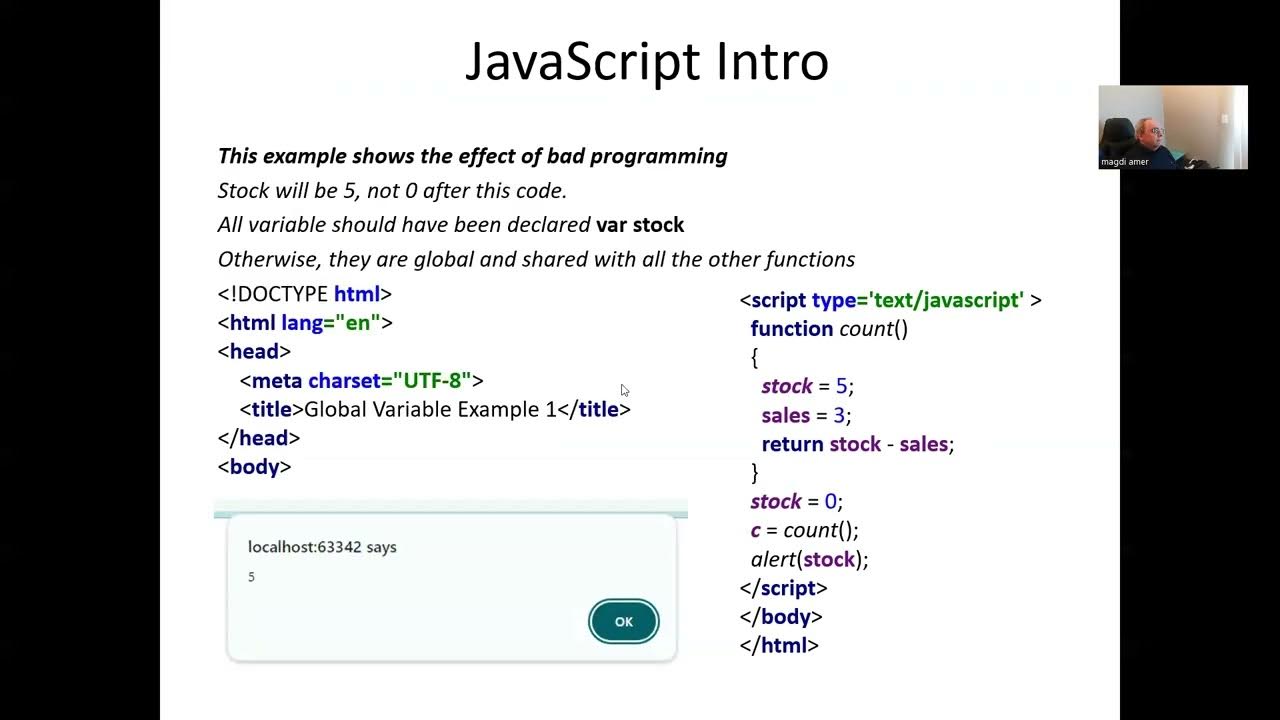 Intro To Web Programing In Arabic Javascript Lecture 4 Part 2 تعليم برمجة الويب Youtube