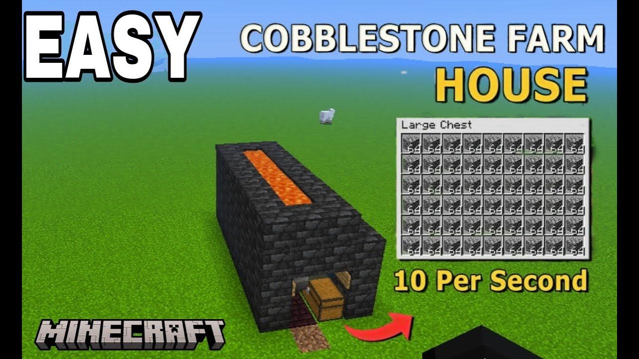 Easy Cobblestone Farm Minecraft 1.20 Java And Bedrock - YouTube
