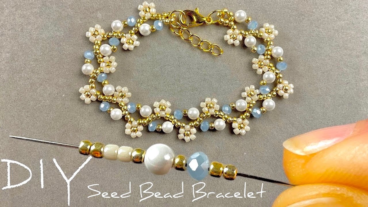 Flower Bead Bracelet Tutorial | Beads Jewelry Making using Seed Beads ...