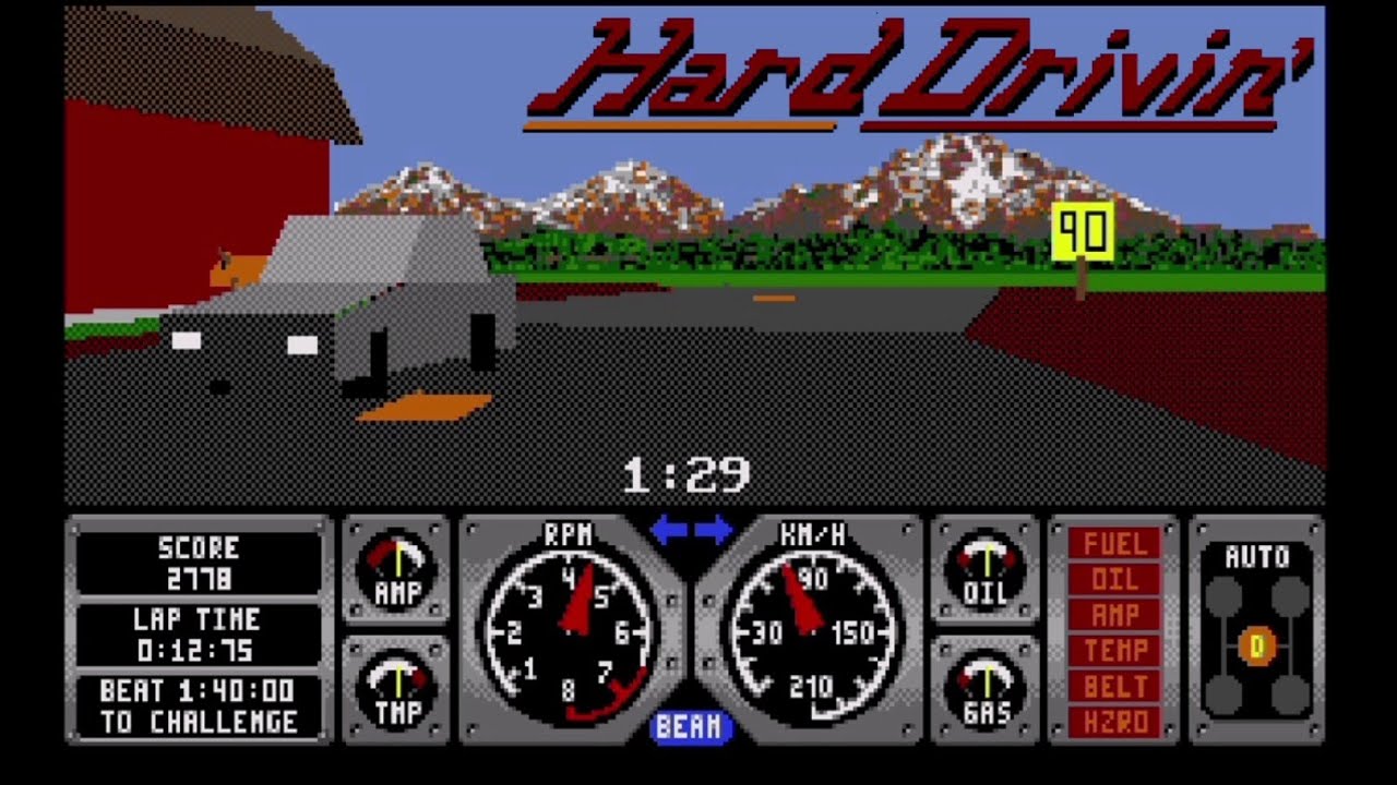 Hard Drivin' - Mega Drive/Genesis Gameplay - YouTube