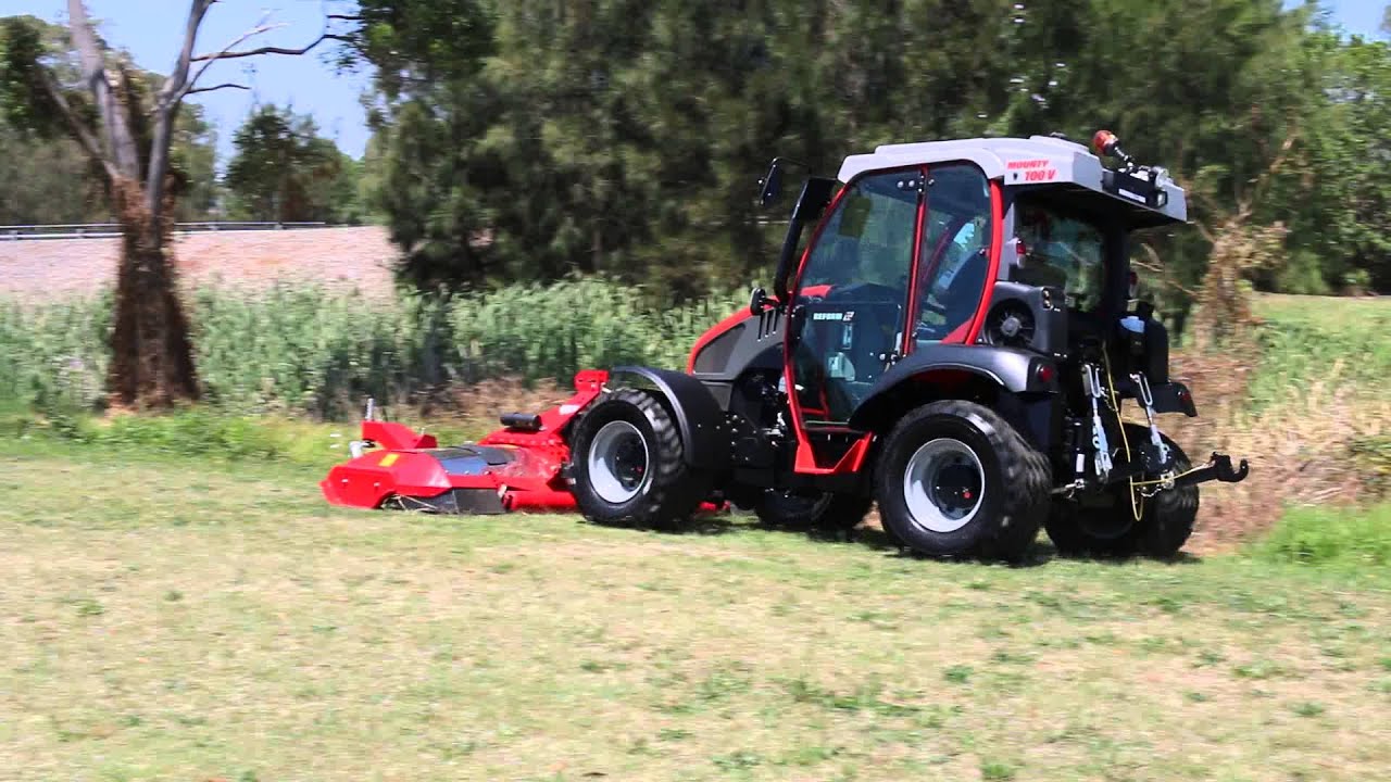 Reform Mounty 100V with Trimax Stealth 340 rotary mowing deck - YouTube