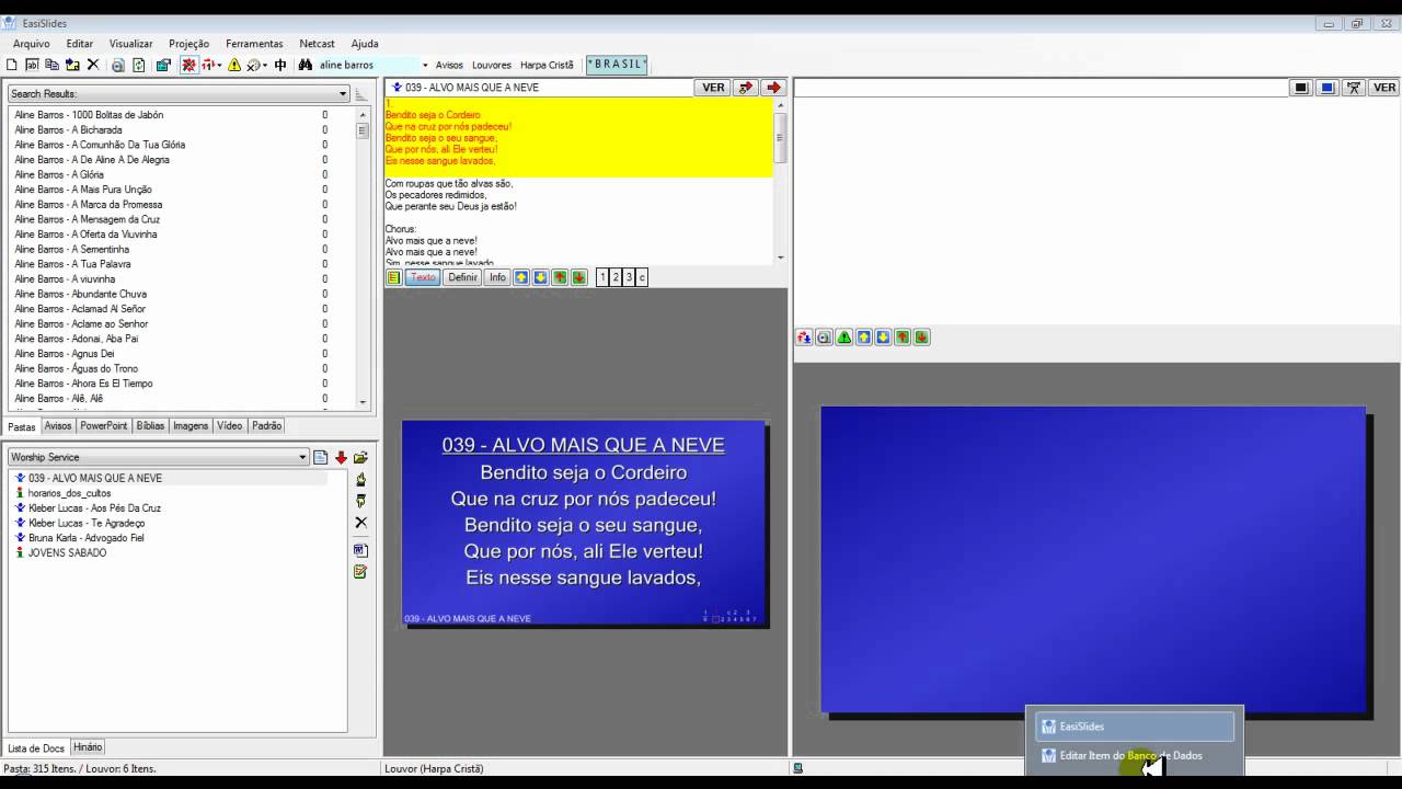 Adicionar Novas Musicas no EasiSlides Datashow Programa Projetor Telão ...