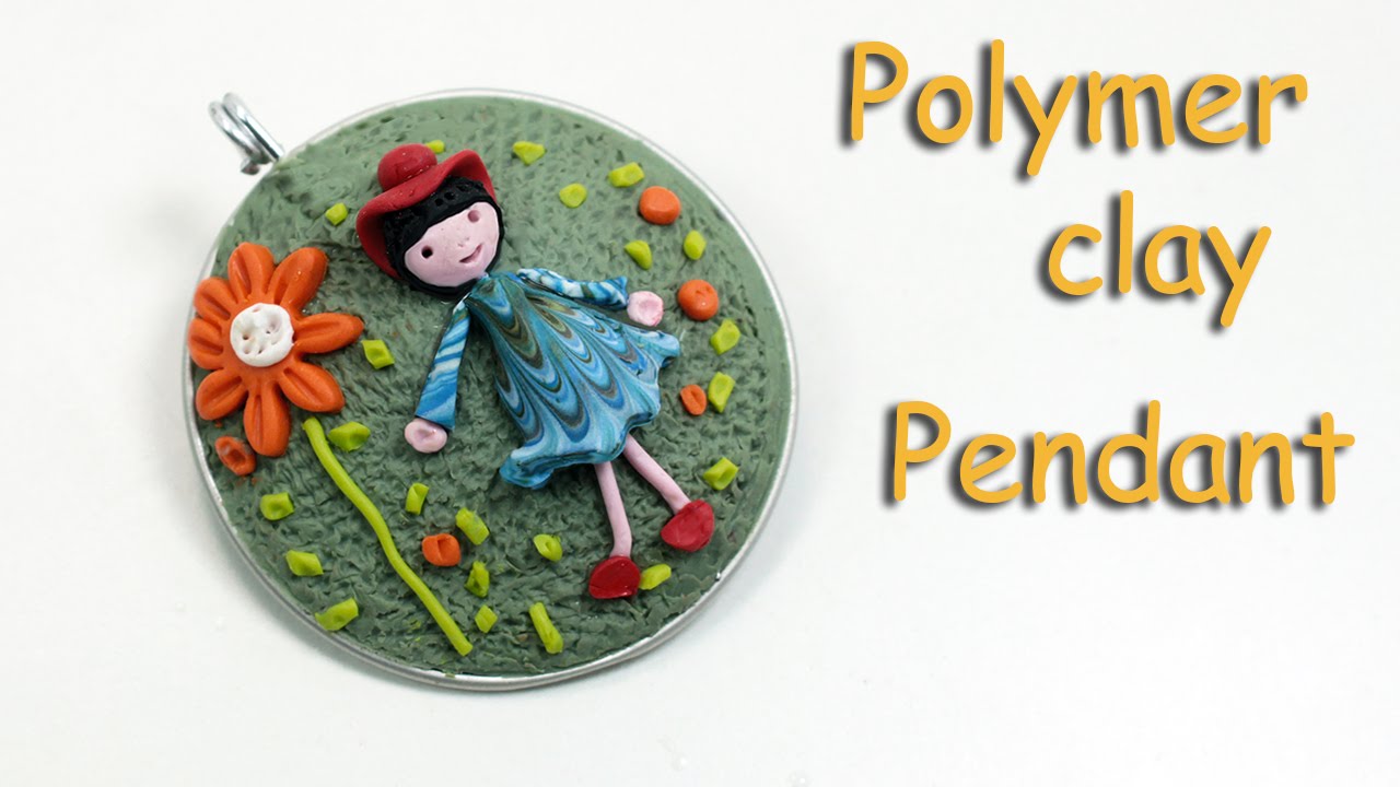 Fimo pendant with coffee capsule frame - YouTube