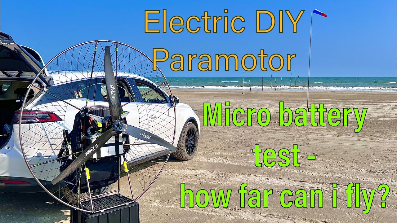 100kg thrust Electric paramotor micro battery range test with a new ...