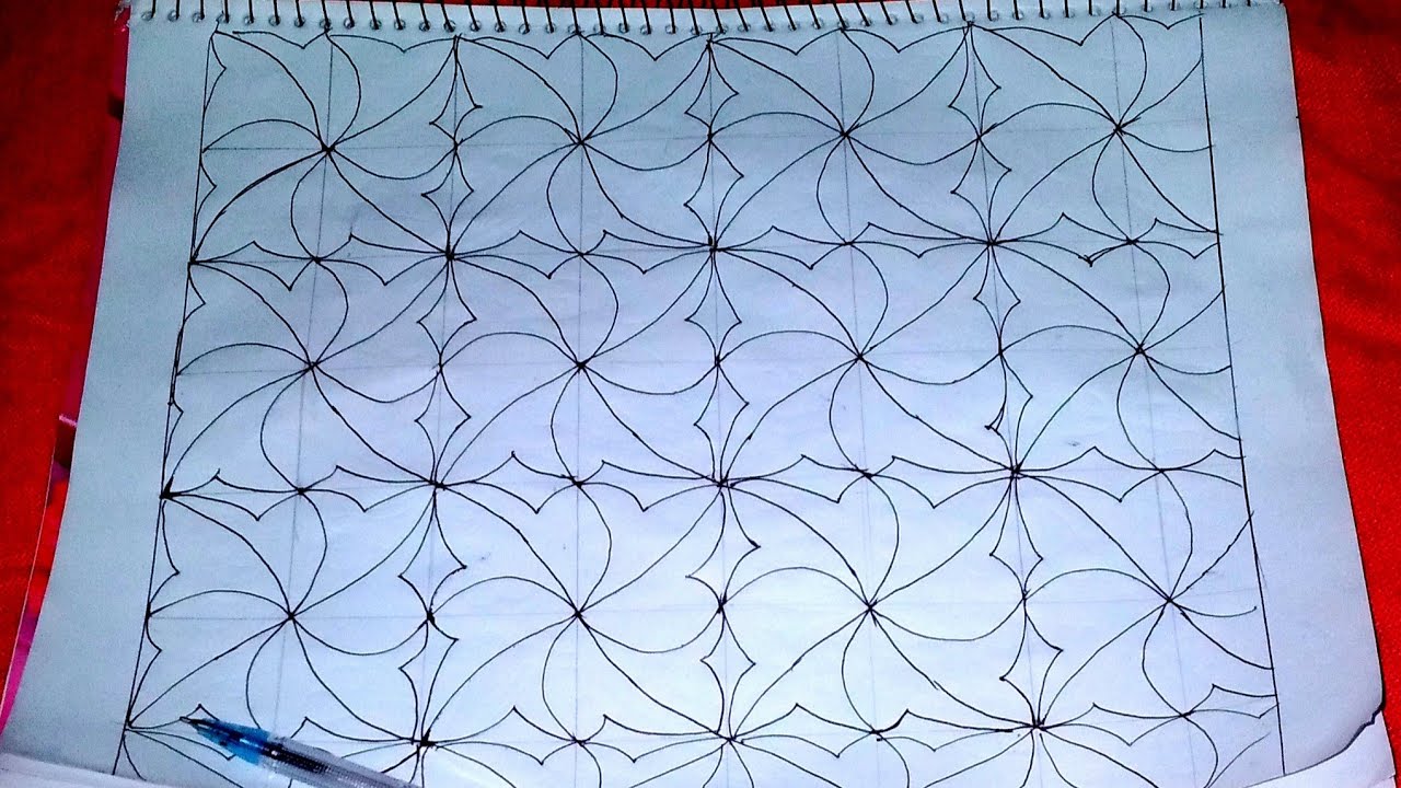 Nokshi katha design drawing // Baby nokshi katha design drawing // Art ...