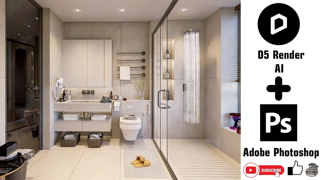 D5 render interior tutorial bathroom with a good light | D5 render tutorial for beginner - YouTube