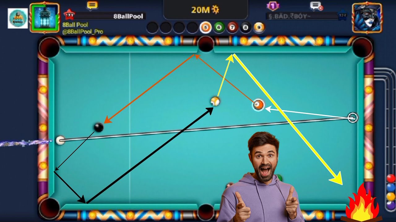 6 amazing and beautiful shots in the 8 ball pool - YouTube