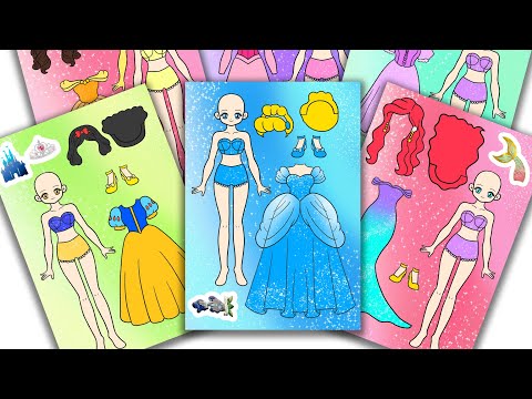 60 Minutes Satisfying with Beautiful Princess Sticker Book & Home made Sticker🎨 ASMR Paper DIY