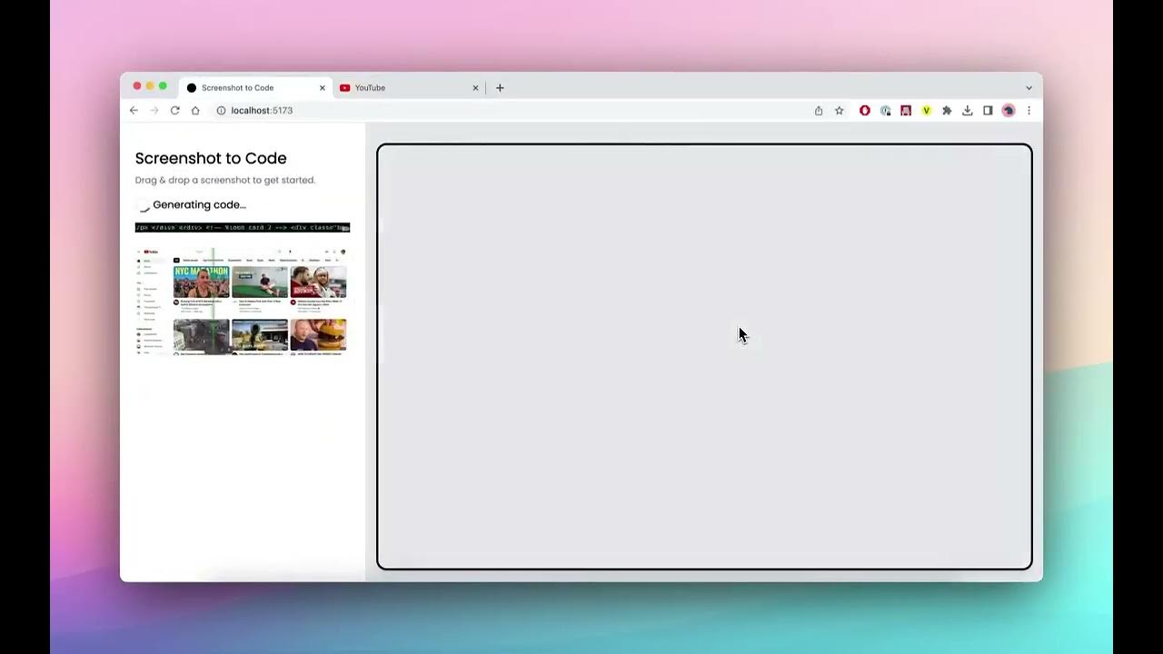 Screenshot to code with chat gpt4 - YouTube