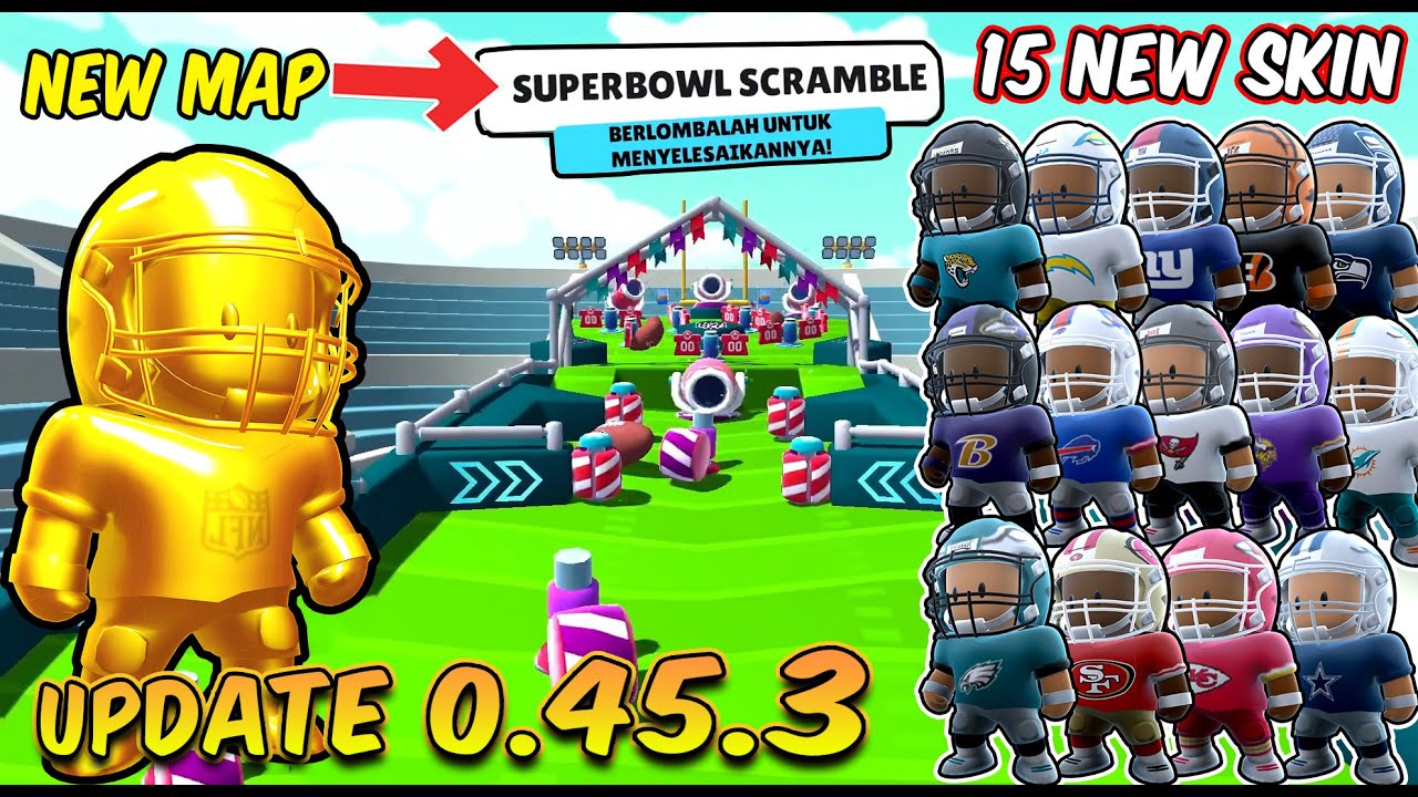 NEW UPDATE 0.45.3! MAP BARU BALAPAN SUPERBOWL SCRAMBLE DAN 15 SKIN BARU ...