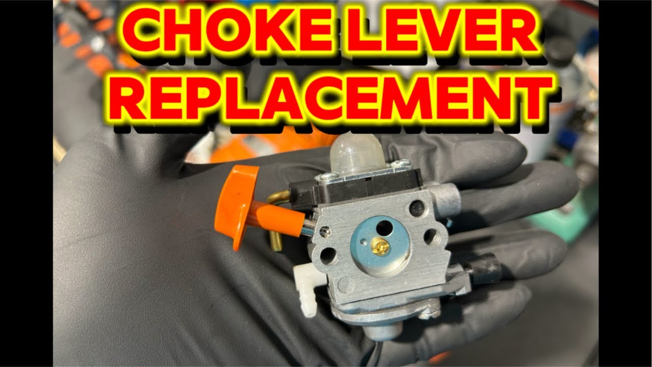 Broken choke lever replacement on a string trimmer carburetor. Step-by ...