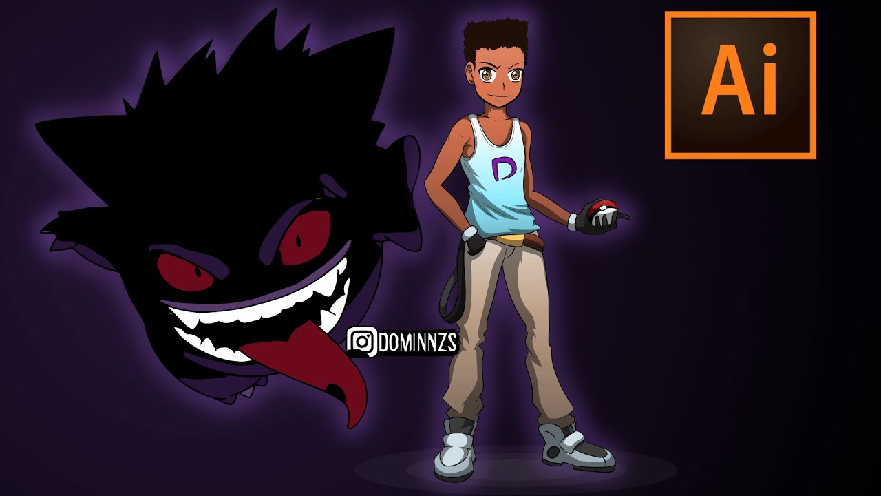 Draw Myself As a Pokemon Trainer/ Adobe Illustrator - YouTube