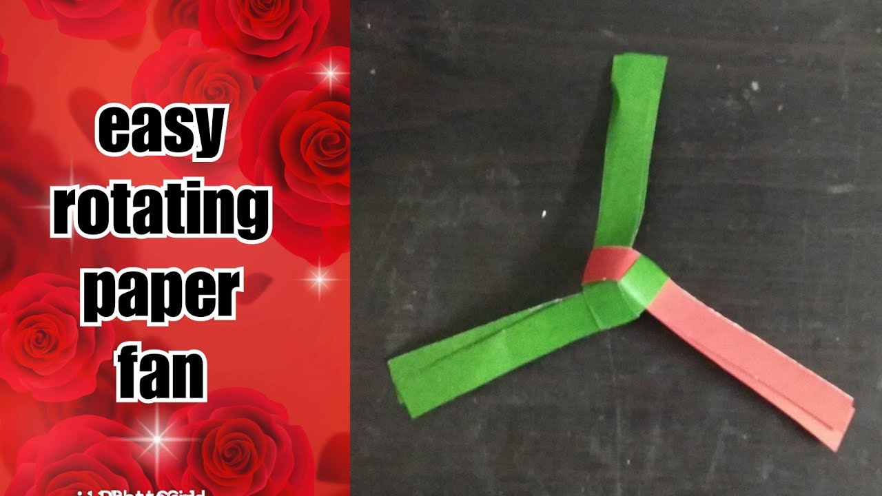 how to make a rotating paper fan - YouTube