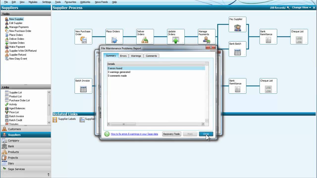 Sage Line 50 Change Program Date - YouTube
