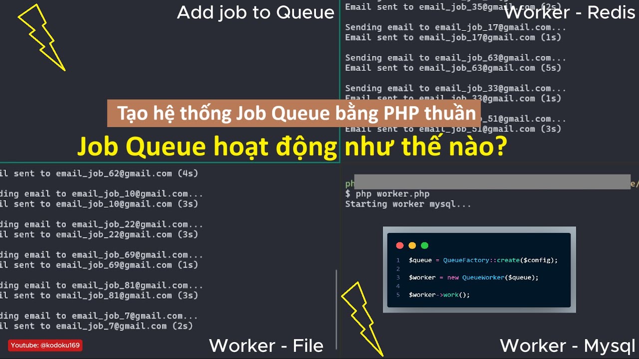 Hướng Dẫn Tạo Hệ Thống Queue Worker Đơn Giản Với PHP Thuần - YouTube