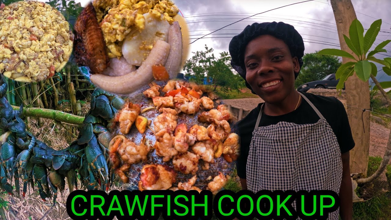 RIVER LOBSTER COOK UP WITH ACKEE BOIL DUMPING, YAM,BREAD FRUIT, AND ...