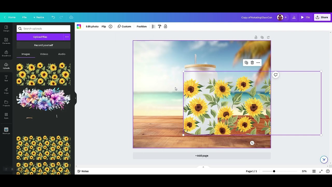 Canva rotating glass can tutorial - YouTube