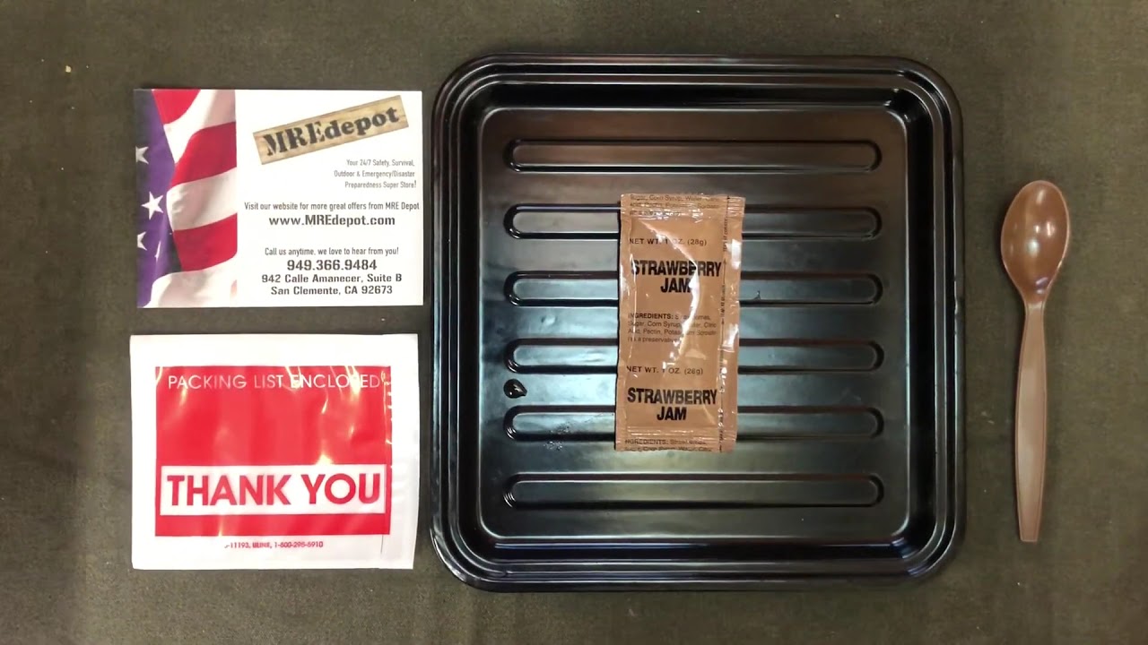 StrawBerry Jam - MRE US Military Surplus Review. (MREdepot). - YouTube