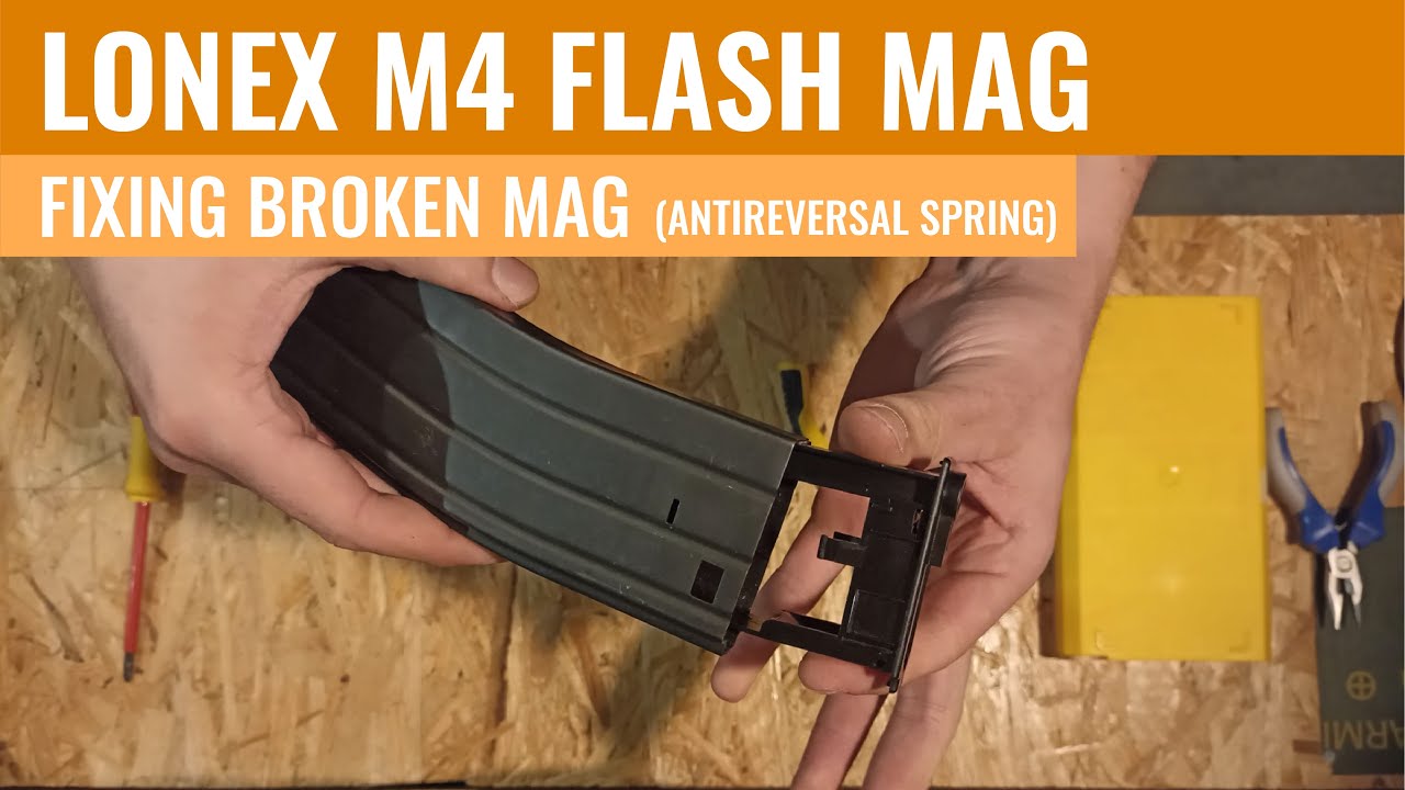 LONEX FLASH MAGAZINE: how to disassembly and how to fix it (broken anti-reversal spring) - YouTube