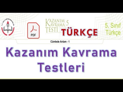 5. Sınıf Türkçe Kazanım Kavrama Testi 5 | Cümlede Anlam 1