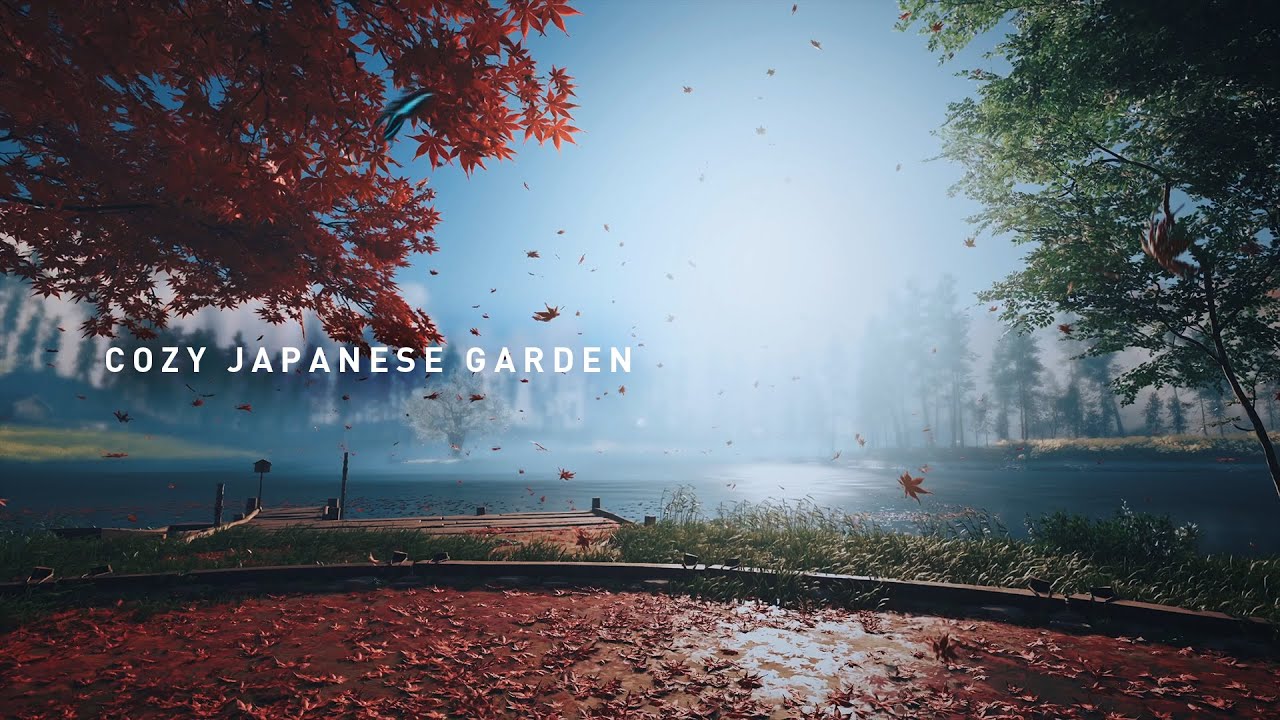 "Cozy Japanese Garden" // Water Sounds & Cozy Ambience ASMR for study ...