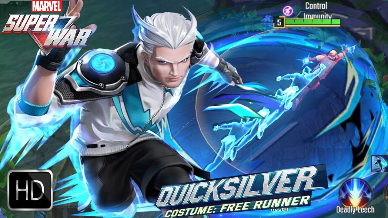 QUICKSILVER FREE RUNNER Skin GAMEPLAY | MARVEL Super War - YouTube