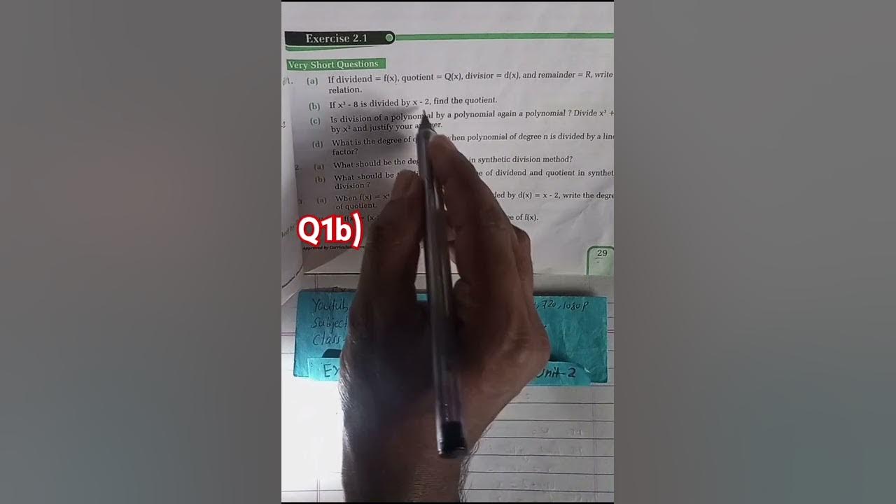 Opt class 10 Ex- 2.1 Q1b) | Polynomials | Vedanta excel in mathematics class 9 and 10 solution ...