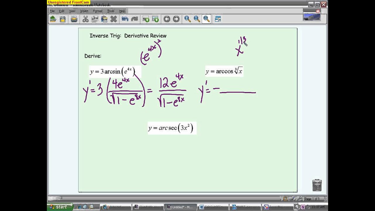 AP Calculus: Inverse Trig Derivatives - YouTube