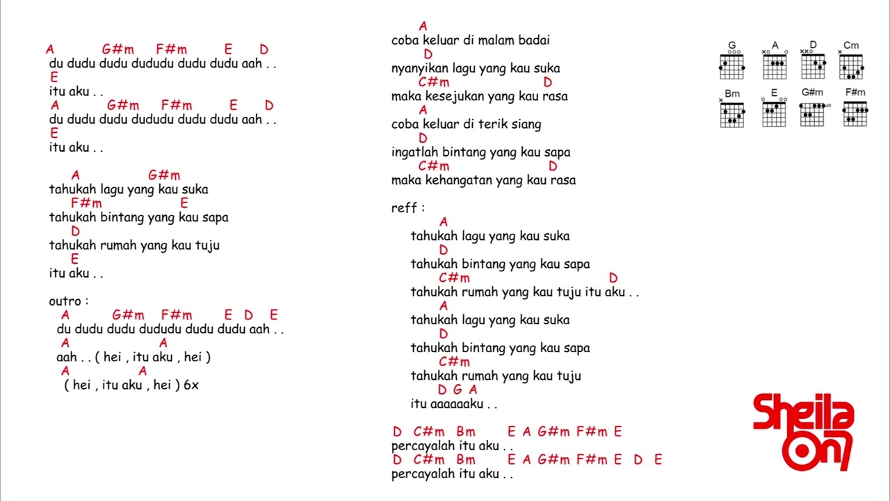 kunci gitar & lirik lagu | Sheila On 7 - itu aku - YouTube