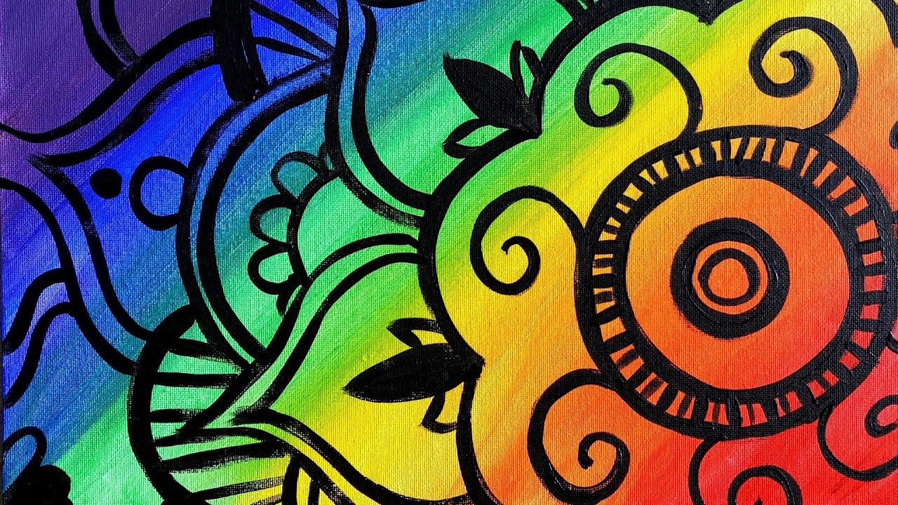 EP70- 'Rainbow Mandala' Easy acrylic painting tutorial for beginners ...