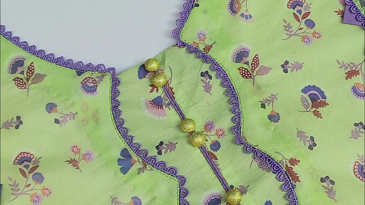 Making of curvy Neck design with shuttle Lace for Summer/New Trendy ...