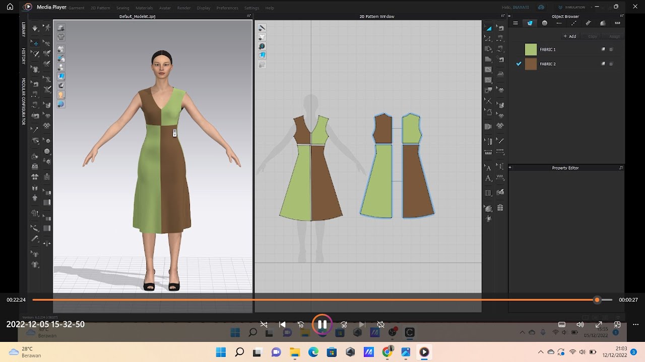 Tutorial Membuat Desain Busana Dress dengan Aplikasi CLO 3d - YouTube