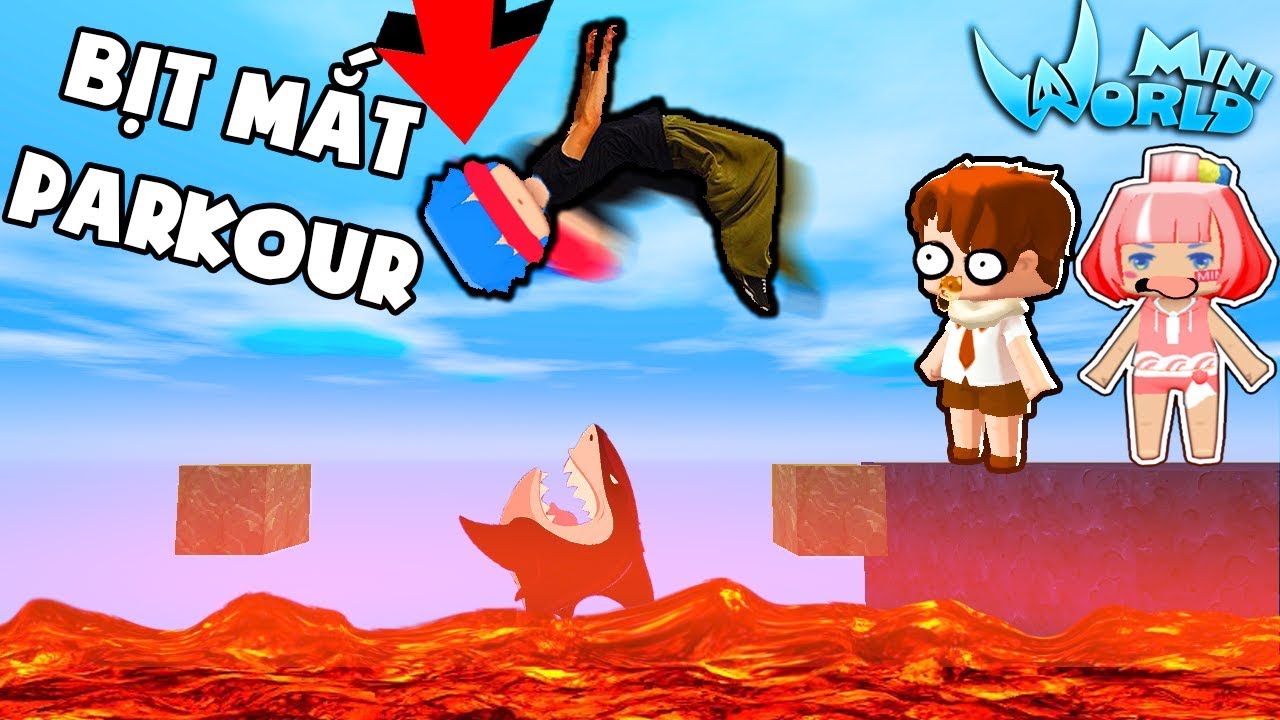 MINI WORLD*THỬ THÁCH BỊT MẮT PARKOUR VÀ CÁI KẾT*HUY NOOB MINI WORLD ...