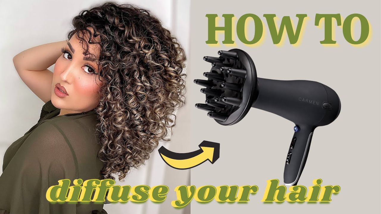 HOW TO DIFFUSE YOUR HAIR / more volume, less frizz 💛 - YouTube