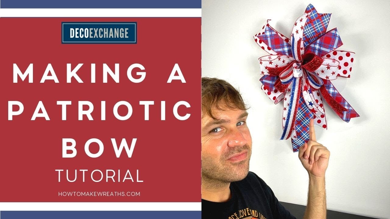 Making a DIY Patriotic Bow | Patriotic Bow Tutorial Under 10 minutes ...