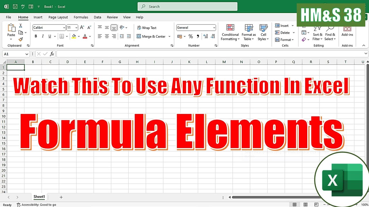 Formula Elements In Excel Understanding Functions HM&S 38 - YouTube