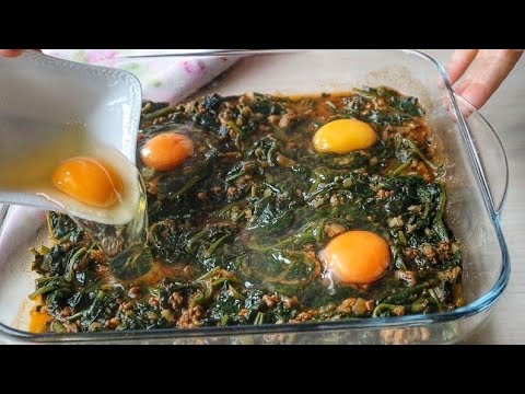 😋O KADAR LEZZETLİ OLDU Kİ✅ ISPANAK SEVMEYENLER BİLE HAYRAN KALDI✅ KIYMALI YUMURTALI FIRINDA ISPANAK👍