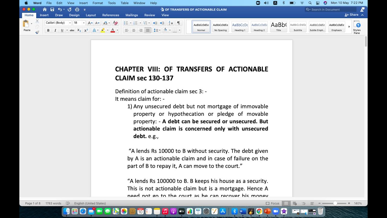 Definition of Actionable Claim sec 3 Of transfers of Actionable Claim ...