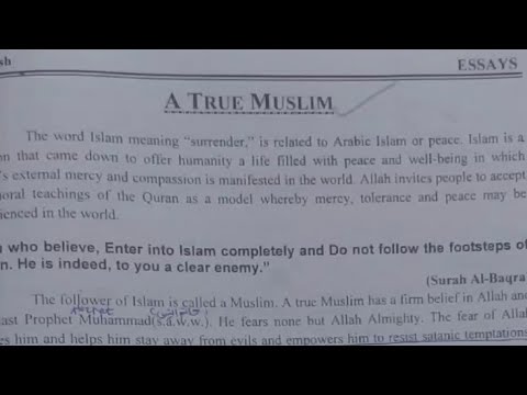 English essay on "A True Muslim" with quotations || Class 10 - YouTube