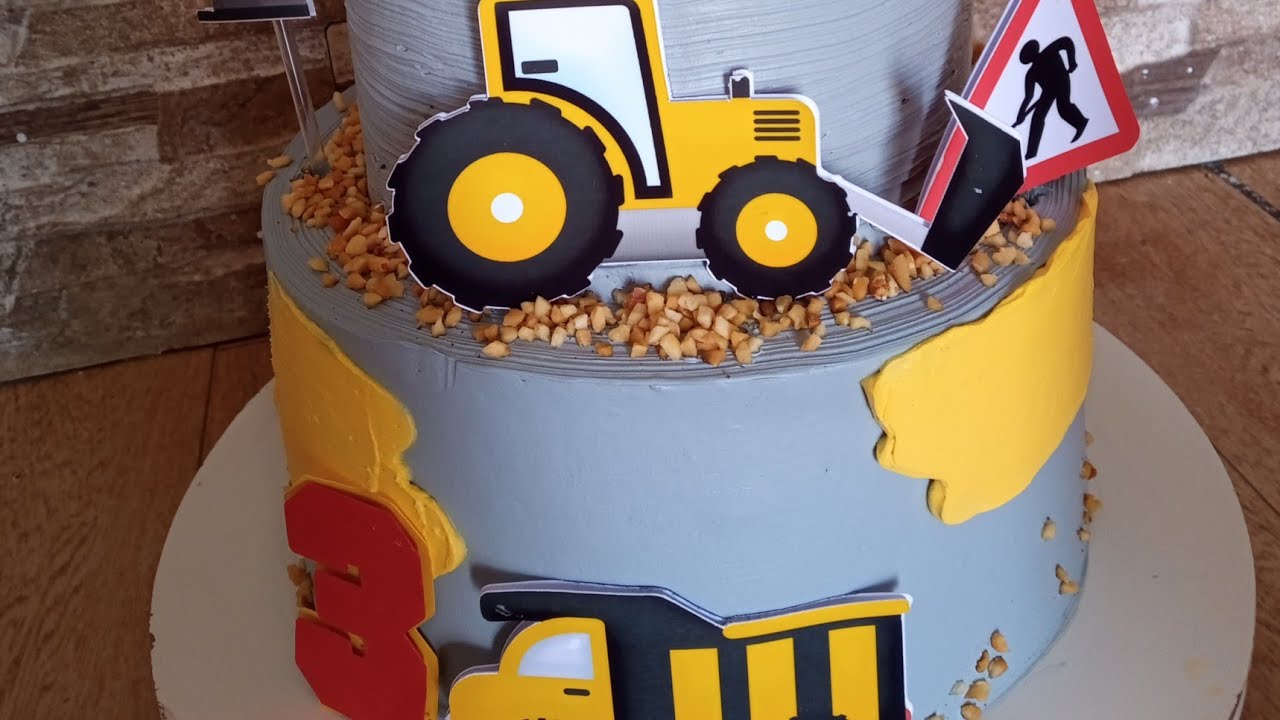 bolo lindo tema construção civil ️ - YouTube