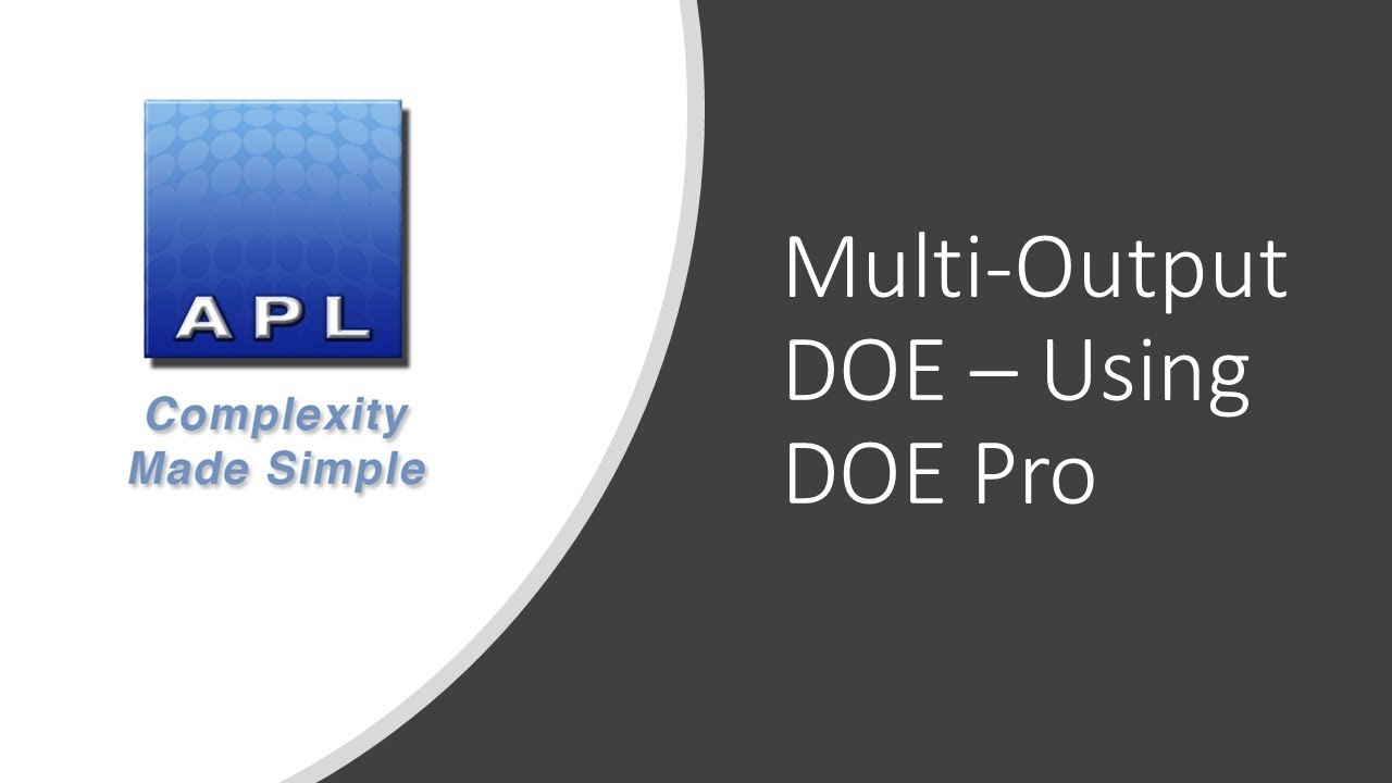 Multi Output DOE - Using DOE pro - YouTube