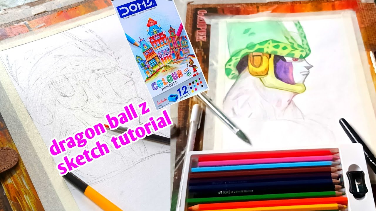 🔴 draw Cell from DBZ || how to draw Cell || dragon ball z sketch ...