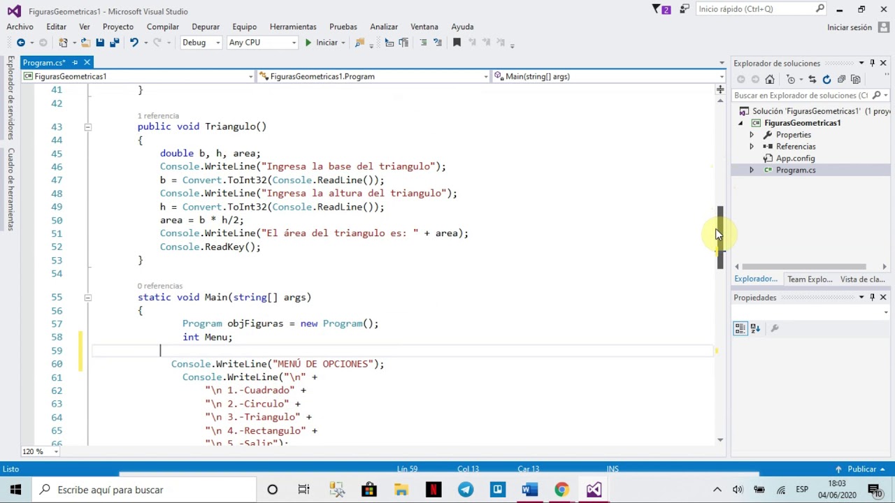 Código en C# de Figuras Geométricas - YouTube