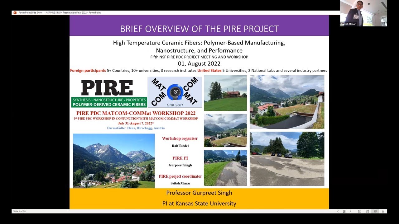 PI Gurpreet Singh presents an overview of the project at the fifth annual NSF PIRE PDC workshop ...