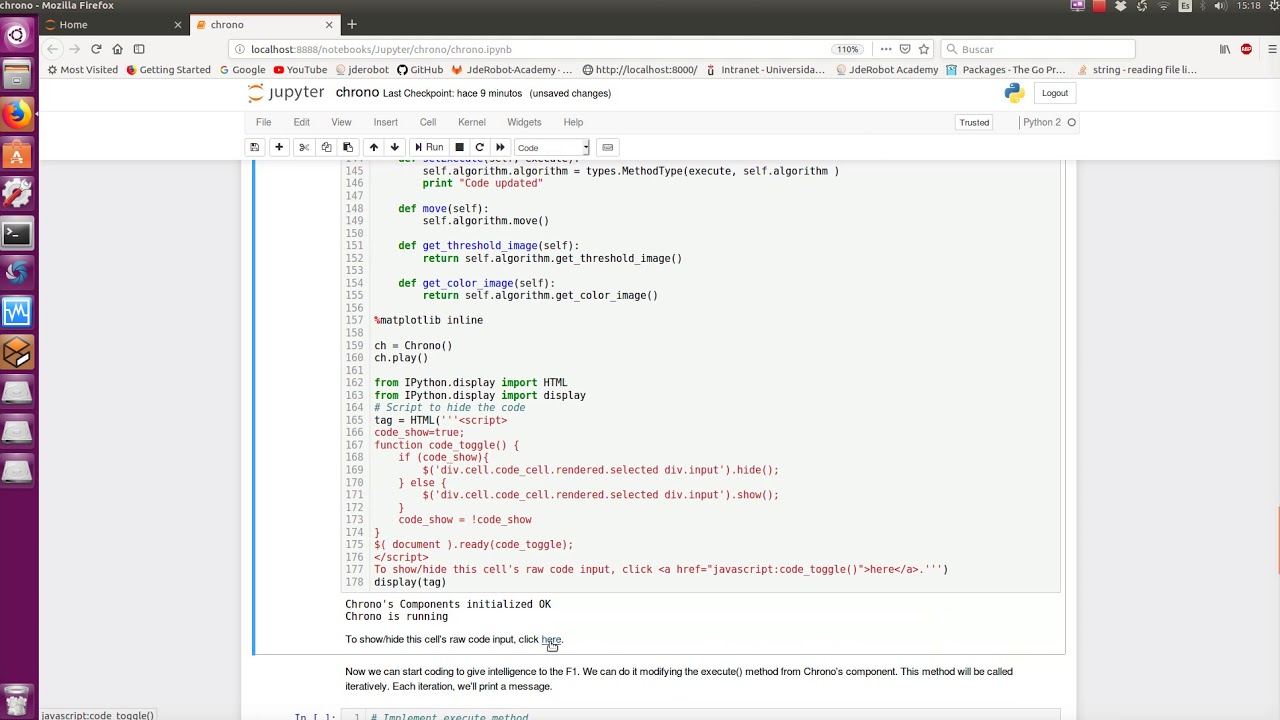 Robotics-Academy Chrono exercise in Jupyter - YouTube