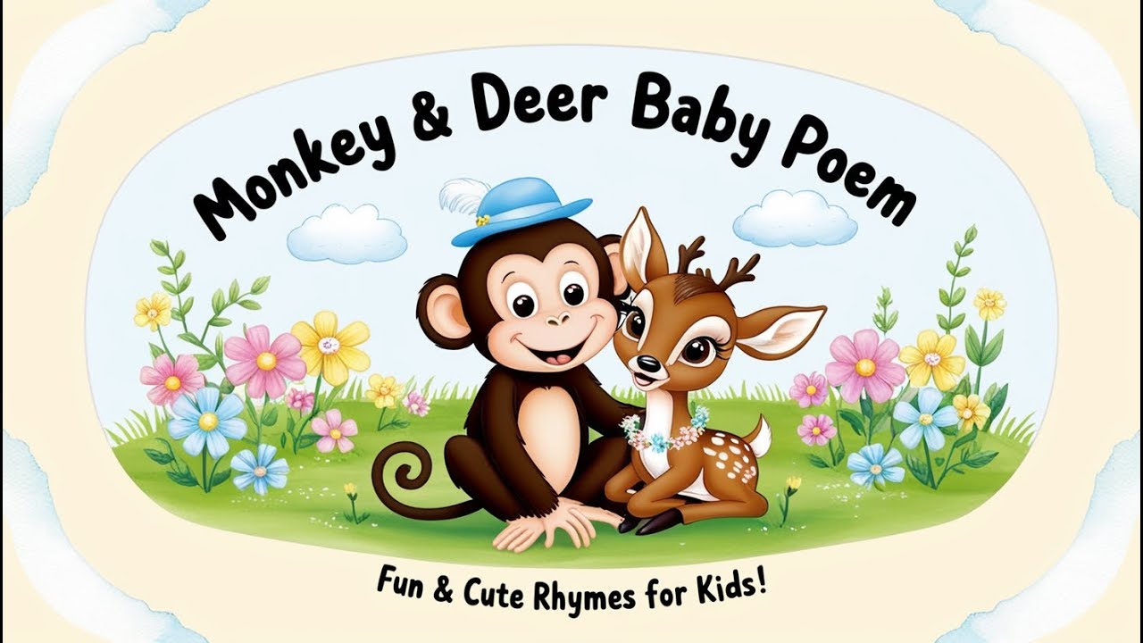 Monkey & deer baby poem fun & cute rhymes for kids ! - YouTube