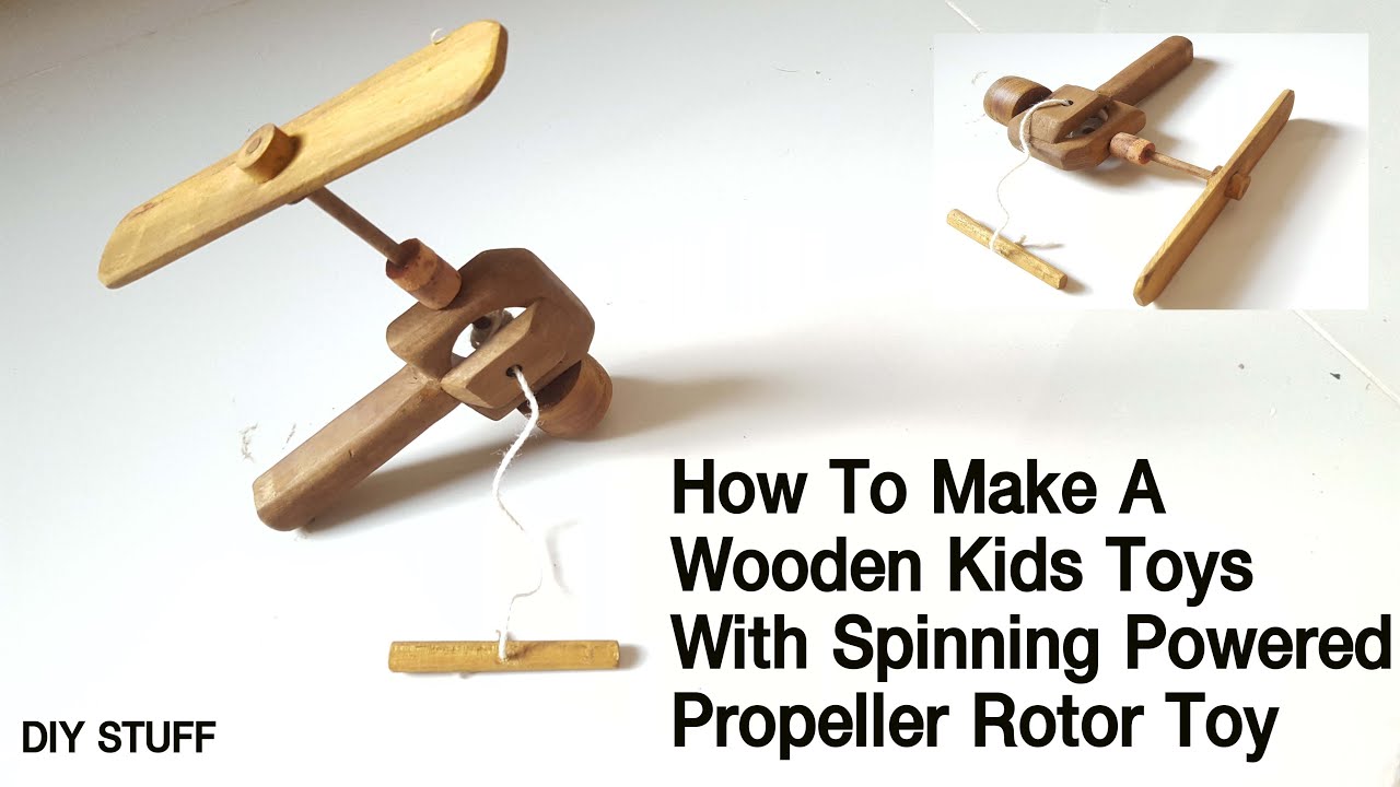 Wooden Kids Toys With Spinning Powered Propeller Rotor Toy/Woodworking ...