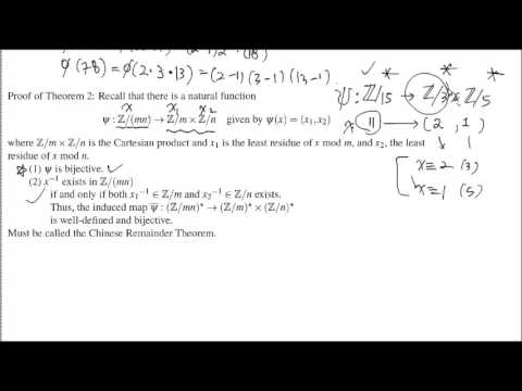 Euler's Function via Chinese Remainder Theorem - YouTube