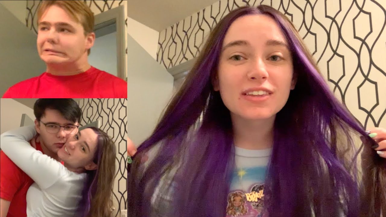 Couple Dying Hair | Dying my hair purple | Dye my hair with me ...